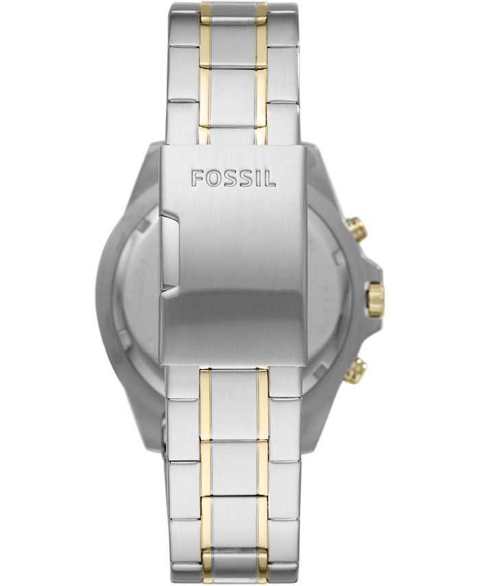 Fossil Men's Chronograph Garrett Two-Tone Stainless Steel Bracelet ...