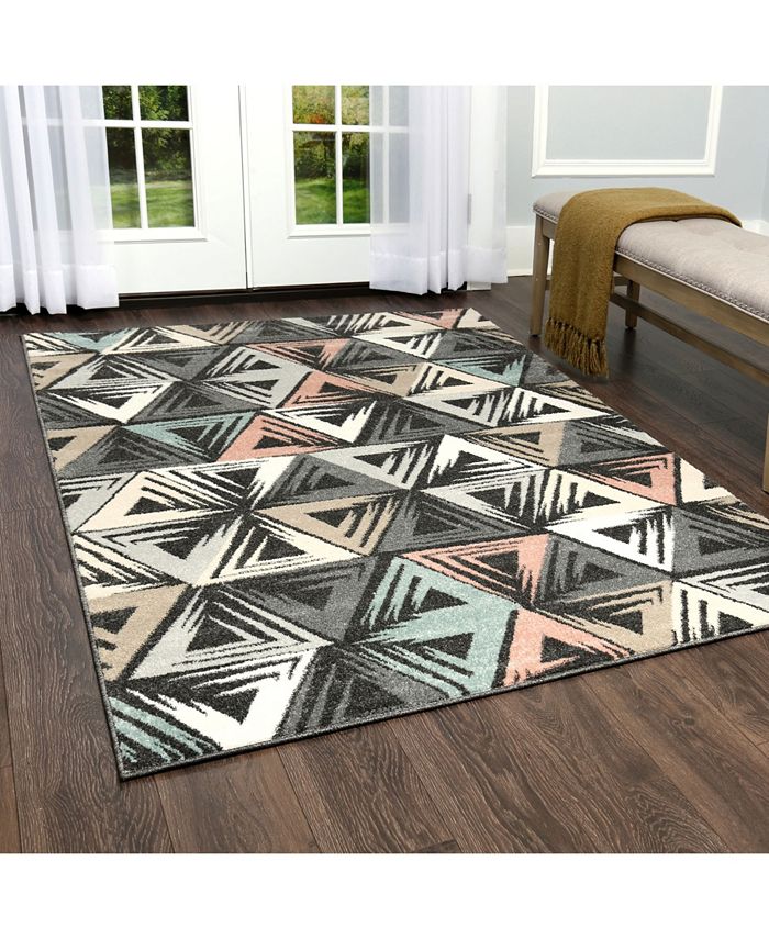 Global Rug Designs CLOSEOUT! Global Rug Design Cresent CRE02 Dark Gray ...