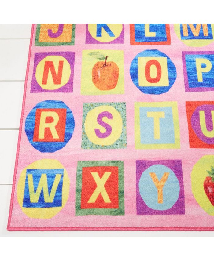 Eric Carle Elementary Alphabet Blocks Pink 6'6" x 9'5" Area Rug - Macy's