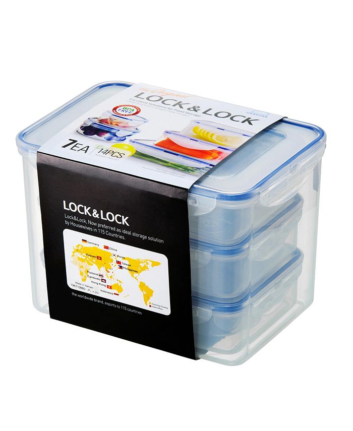 Lock n Lock Easy Essentials Rectangular 14-Pc. Food Storage Container ...
