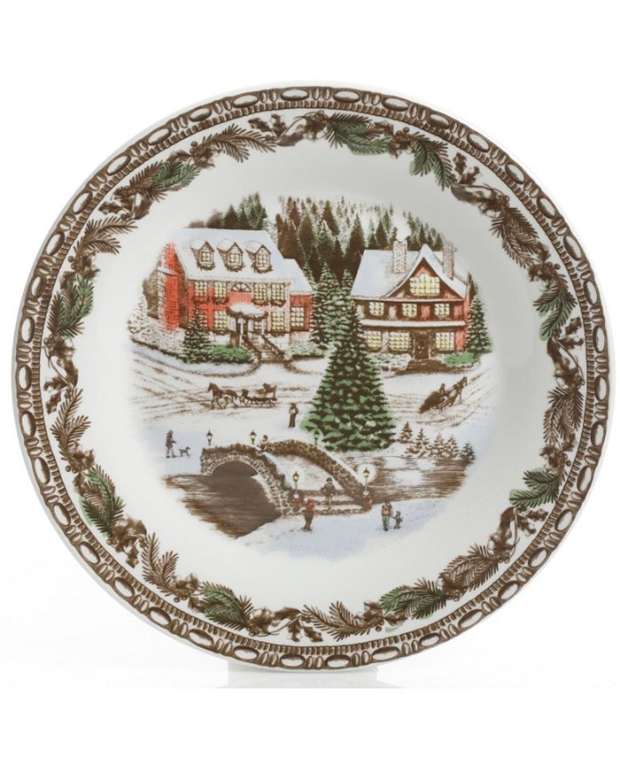 Gibson Christmas Toile 16-pc Dinnerware Set - Macy's