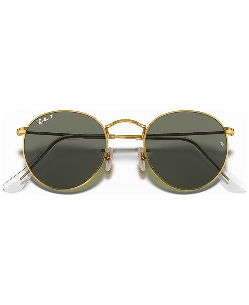 Ray-Ban ROUND METAL Polarized Sunglasses, RB3447 50 & Reviews ...