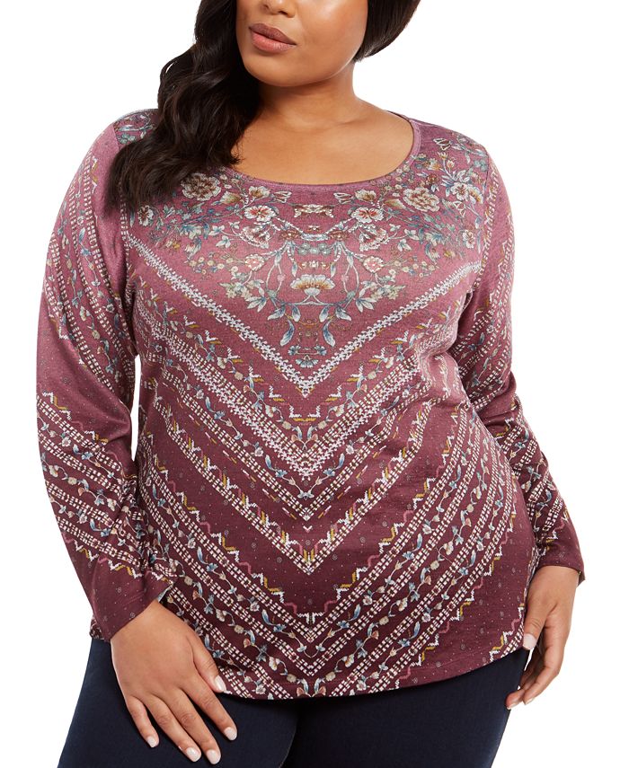 Style & Co Plus Size Printed Top, Created for Macy's - Macy's
