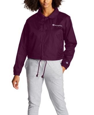 Champion Women's Heritage Water-Repellent Cropped Coach's Jacket ...
