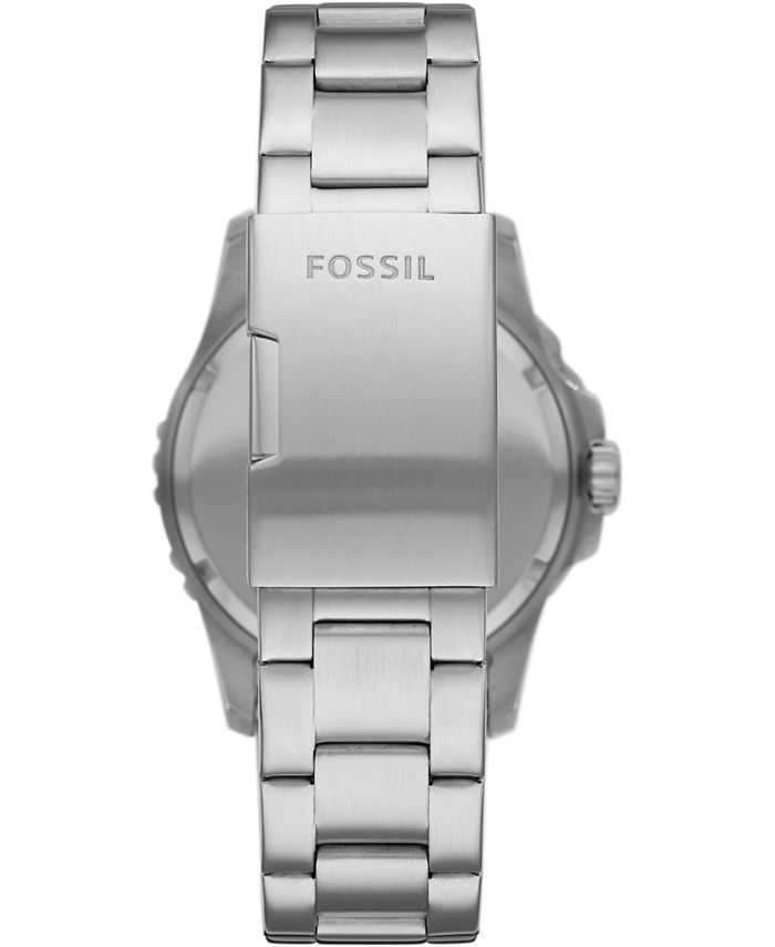 Fossil Men's Blue Diver Stainless Steel Bracelet Watch 42mm - Macy's