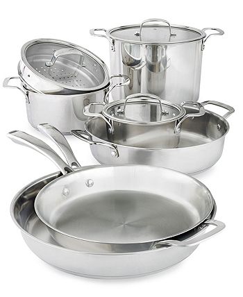Belgique Stackable 10-Pc. Stainless Steel Cookware Set & Reviews ...