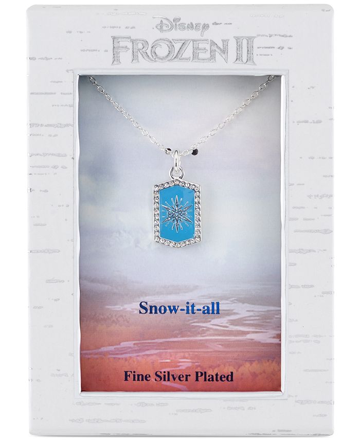 Disney Frozen 2 Snowflake Pendant Necklace, 16" + 2" extender in Silver ...