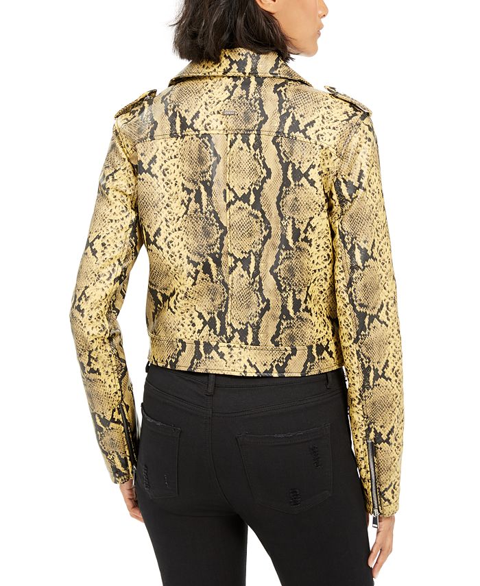 GUESS Roni Faux-Leather Jacket - Macy's