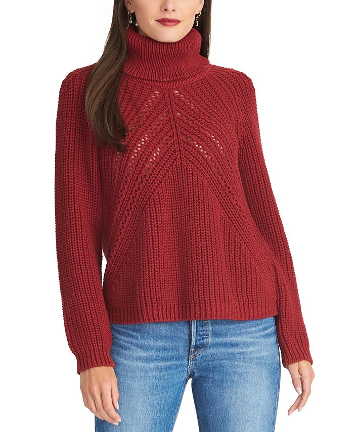 RACHEL Rachel Roy Edie Open-Knit Turtleneck Sweater - Macy's