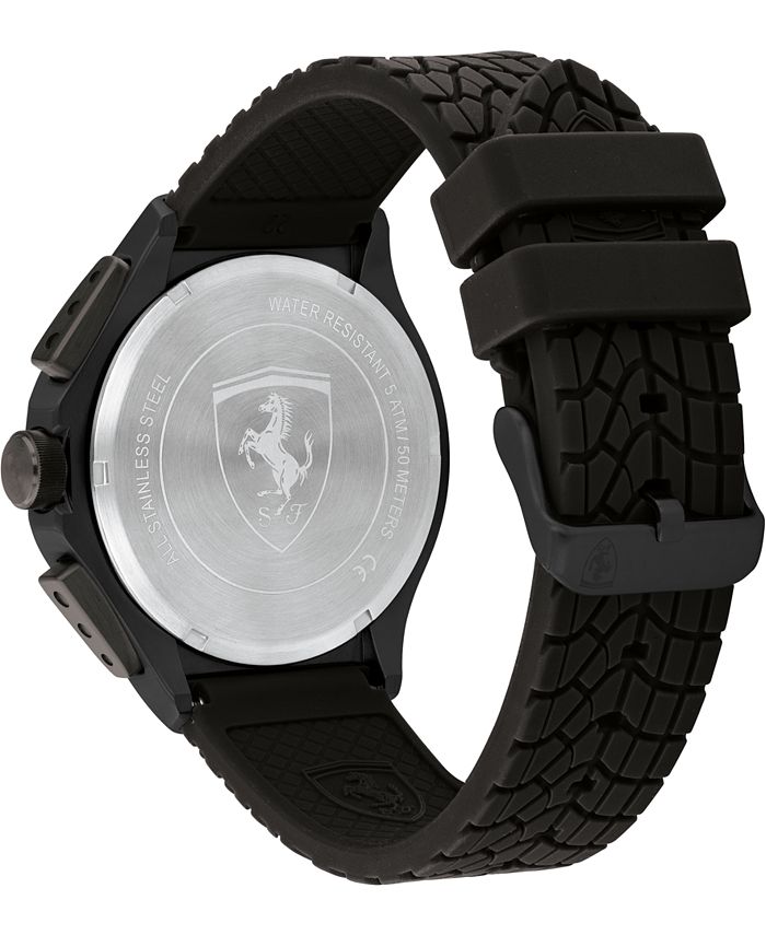 Ferrari Men's Chronograph Race Day Black Silicone Strap Watch 44mm - Macy's