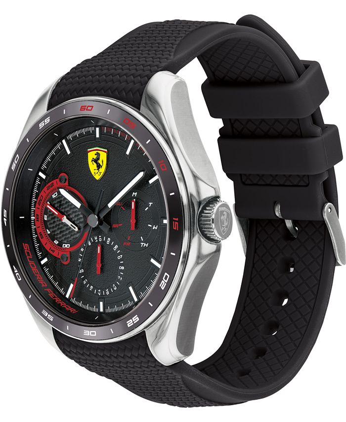 Ferrari Men's Speedracer Black Silicone Strap Watch 44mm - Macy's