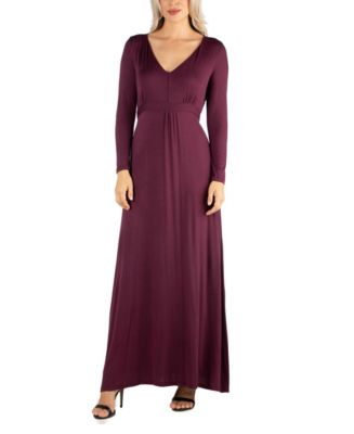 24seven Comfort Apparel Women's Semi Formal Long Sleeve Maxi Dress - Macy's