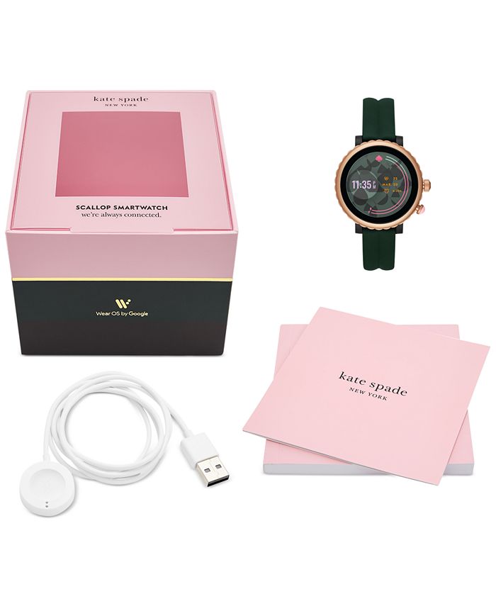 kate spade new york Women's Sport Scalloped Green Silicone Strap ...