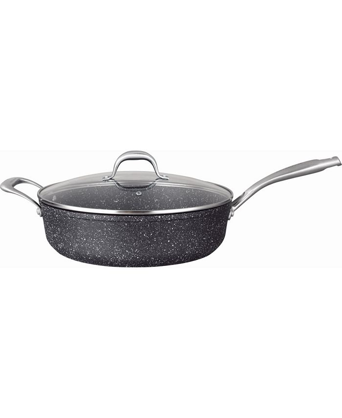 MasterPan Granite Ultra Non-Stick Cast Aluminum Saute Pan with Glass ...