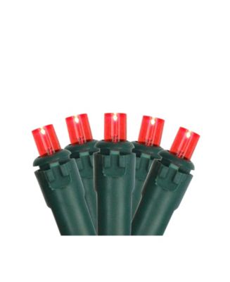 Northlight Set of 50 Red LED Wide Angle Christmas Lights on Green Wire ...