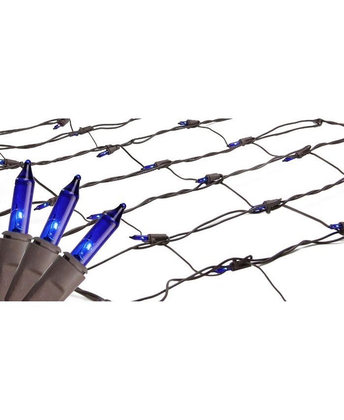 Northlight 2' x 8' Blue Mini Tree Trunk Wrap Christmas Net Lights ...