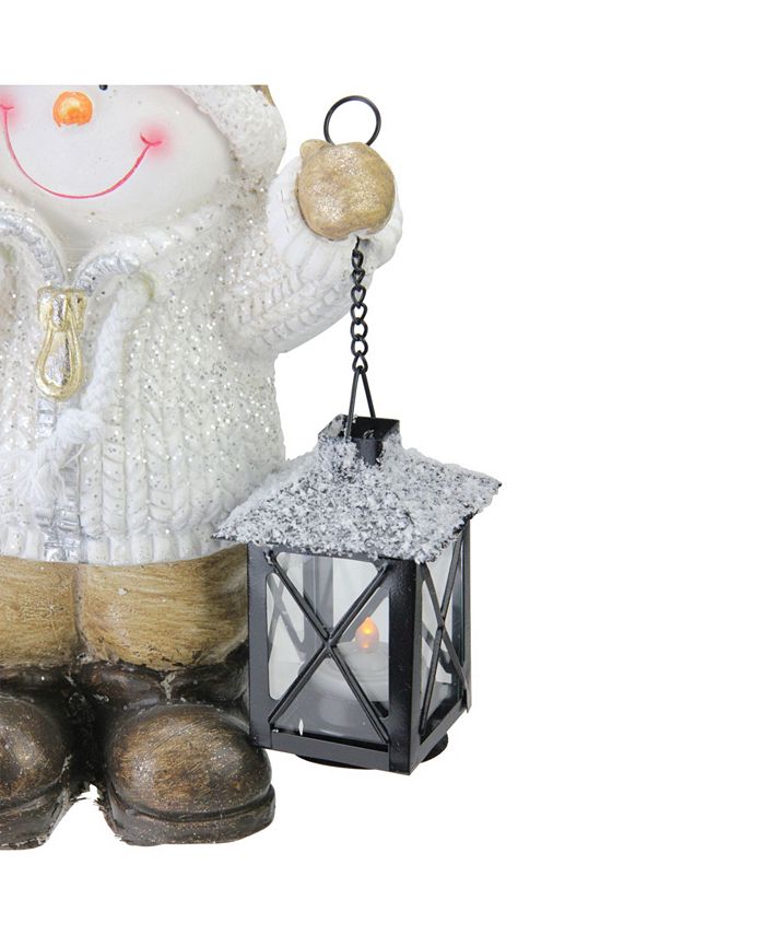 Northlight 18" Santa and Snowman with Lanterns Christmas Decoration ...