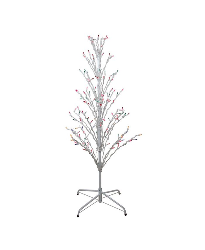 Northlight 4' White Lighted Christmas Cascade Twig Tree Outdoor ...