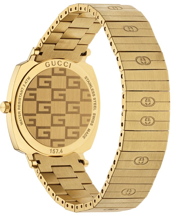 Gucci Women's Grip Gold-Tone PVD Stainless Steel Bracelet Watch 35mm ...