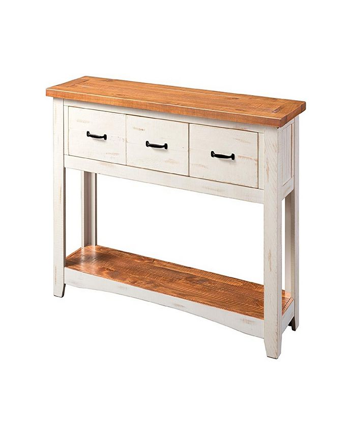 Benzara Wooden Console Table with Three Drawers - Macy's