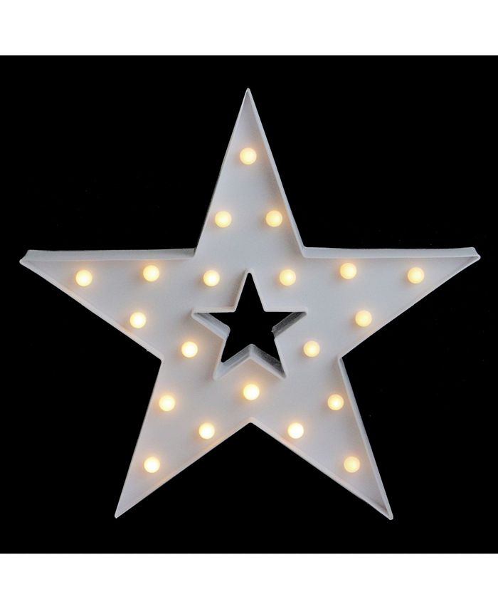 Northlight 15" Battery Operated LED Lighted Star Christmas Marquee Sign ...