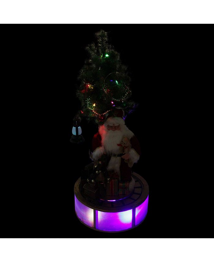 Northlight 4' Animated and Musical Lighted LED Santa Claus with Tree ...