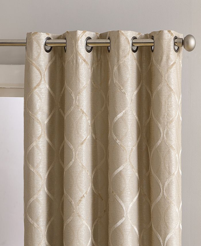 HLC.me Obscura by Mackay Lattice Flocked 100% Blackout Grommet Curtain Panels - 50 W x 63 L ...