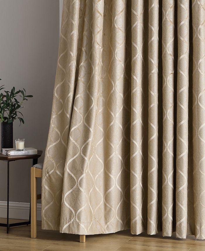 HLC.me Obscura by Mackay Lattice Flocked 100% Blackout Grommet Curtain Panels - 50 W x 63 L ...