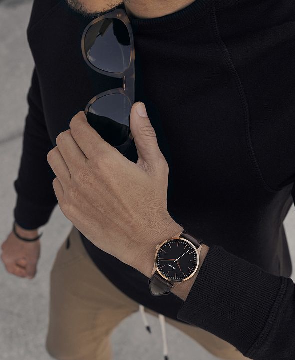 MVMT Men's The 40 Brown Leather Strap Watch 40mm & Reviews - Watches ...