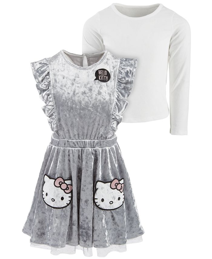 Hello Kitty Toddler Girls 2-Pc. Ruffled Velvet Pocket Dress & Top - Macy's