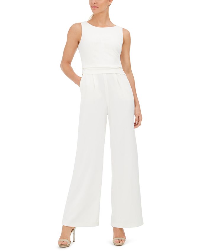 Calvin Klein Wide-Leg Scuba Crepe Jumpsuit - Macy's