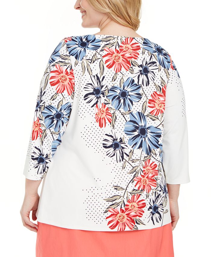 Charter Club Plus Size Floral-Print Top, Created for Macy's - Macy's