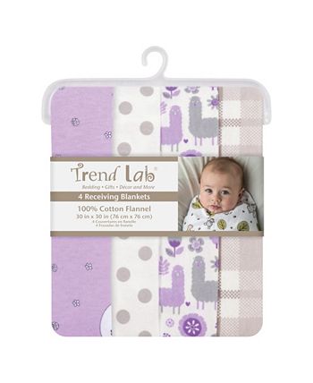 Trend Lab Llamas and Unicorns 4-Pack Flannel Swaddles & Reviews ...