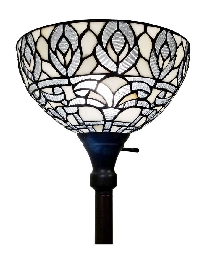 Amora Lighting Tiffany Style Torchiere Floor Lamp - Macy's