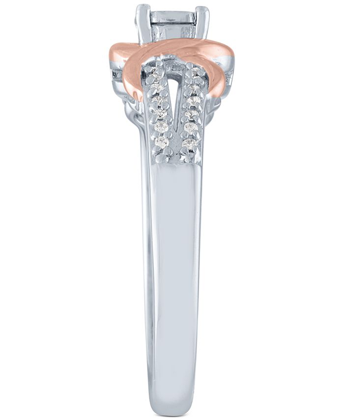 Macy's Diamond Two-Tone Promise Ring (1/4 ct. t.w.) in Sterling Silver ...