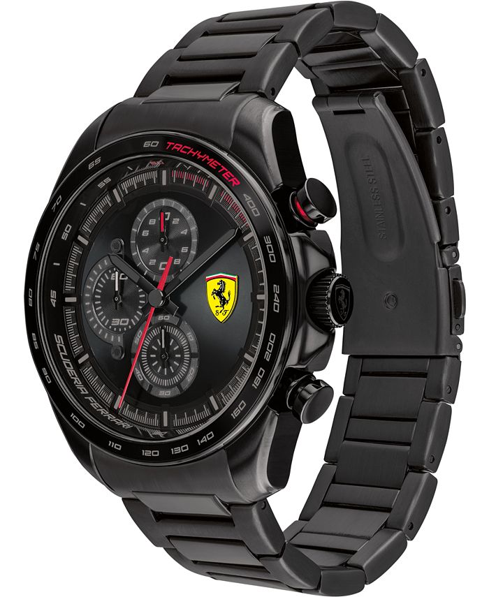 Ferrari Men's Chronograph Speedracer Black PVD Stainless Steel Bracelet ...