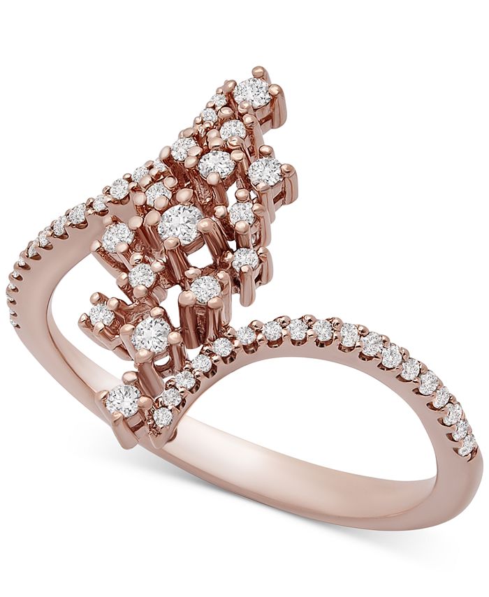 Macy's Diamond Scatter Cluster Statement Ring (1/4 ct. t.w.) in 10k ...