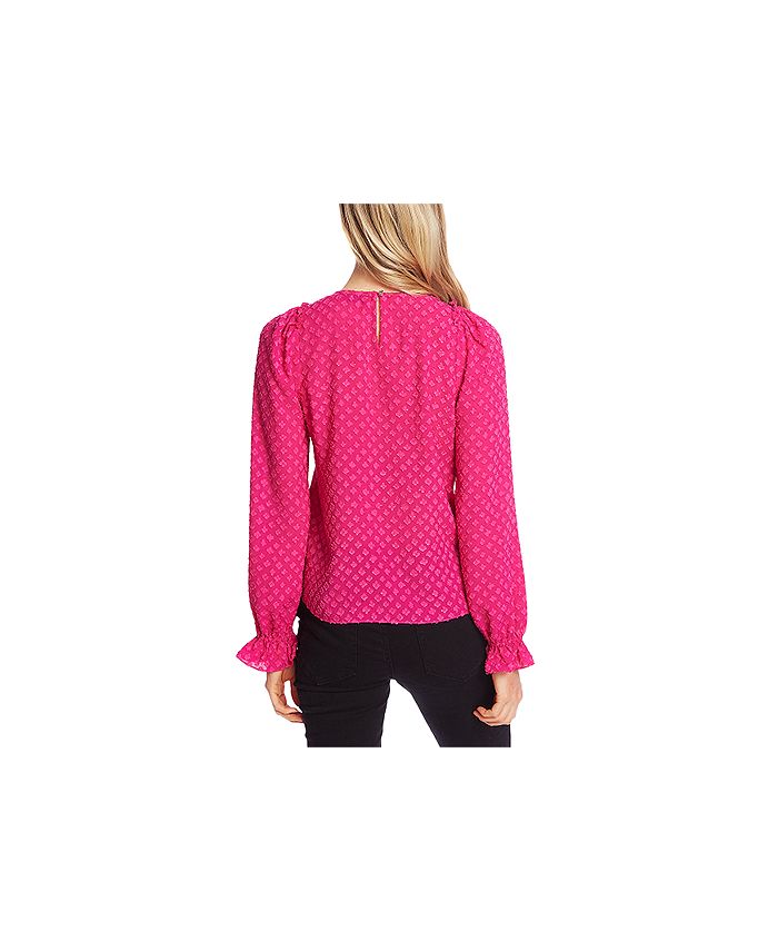CeCe Textured Ruffle-Cuff Top - Macy's