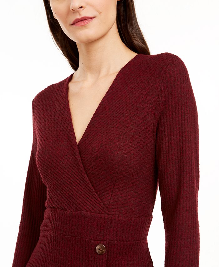 Monteau Petite Button-Skirt Sweater Dress - Macy's