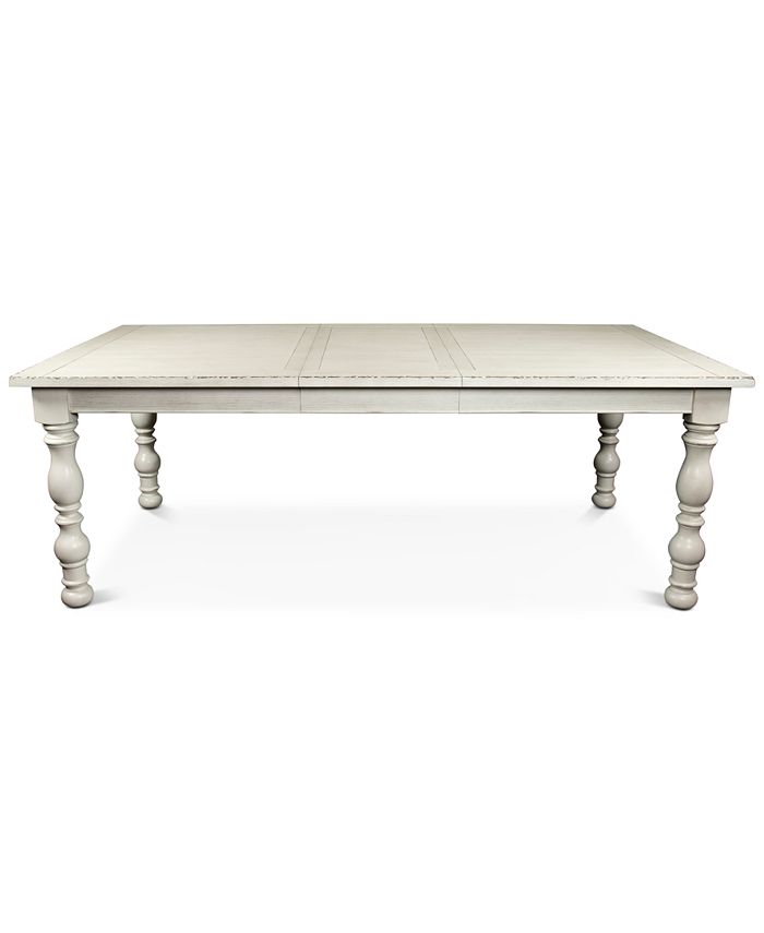 Furniture Aberdeen Off White Expandable Rectangular Dining Table - Macy's