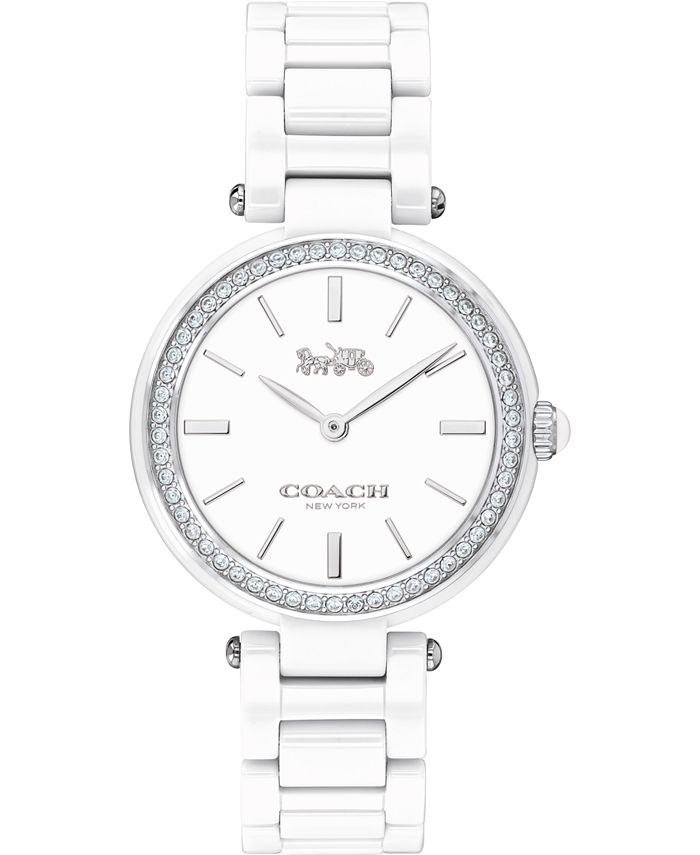 COACH Women's Park White Ceramic Bracelet Watch 30mm - Macy's