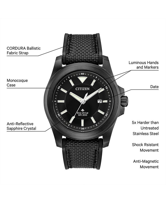 Citizen Eco-Drive Men's Promaster Tough Black Fabric Strap Watch 42mm ...