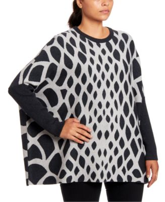 Joseph A Printed Poncho - Macy's