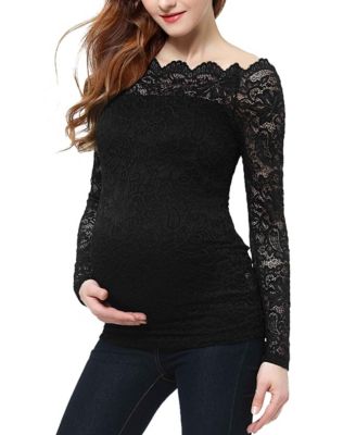 Kimi + Kai Jade Lace Overlay Maternity Blouse - Macy's