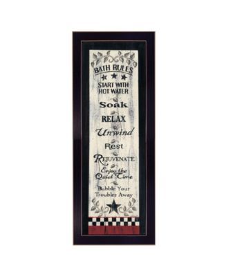 Trendy Decor 4U Bath Rules By Linda Spivey, Printed Wall Art, Ready to ...