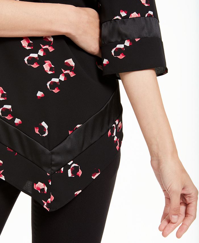 Alfani Charmeuse V-Hem Top, Created for Macy's - Macy's