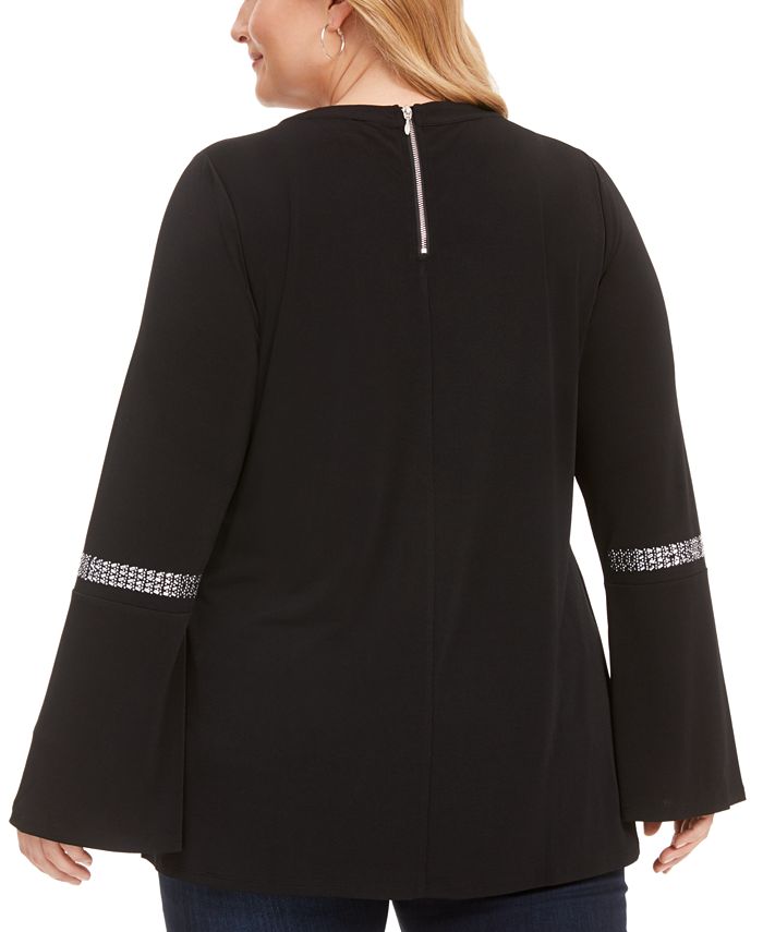 Belldini Plus Size Beaded Neck Tunic - Macy's