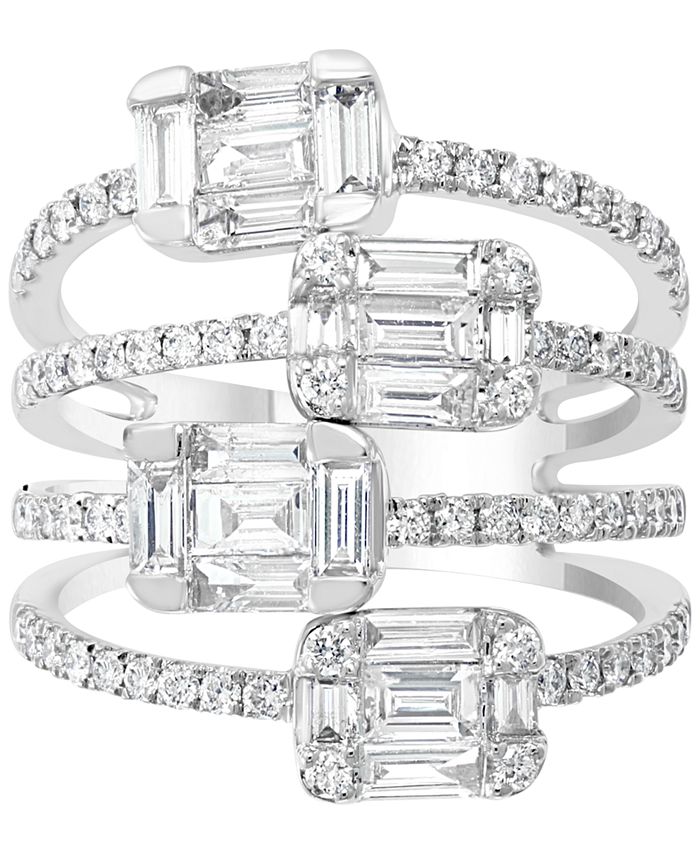 EFFY Collection EFFY® HEMATIAN Diamond Multi-Row Baguette Statement ...
