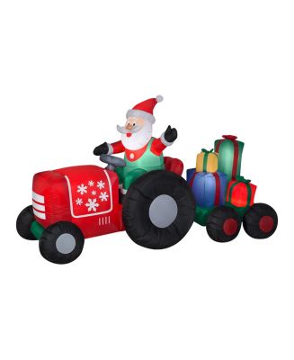 National Tree Company 8.5 ft. Inflatable Santa on Tractor - Macy's