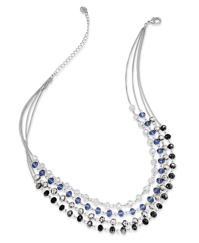 INC International Concepts INC Necklace, Silver-Tone Multi-Color Bead ...